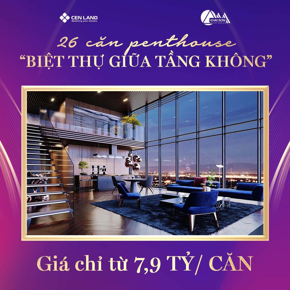 Căn hộ Penthouse Khai Sơn City - ⭐️ Quỹ Căn Vip View Hồ